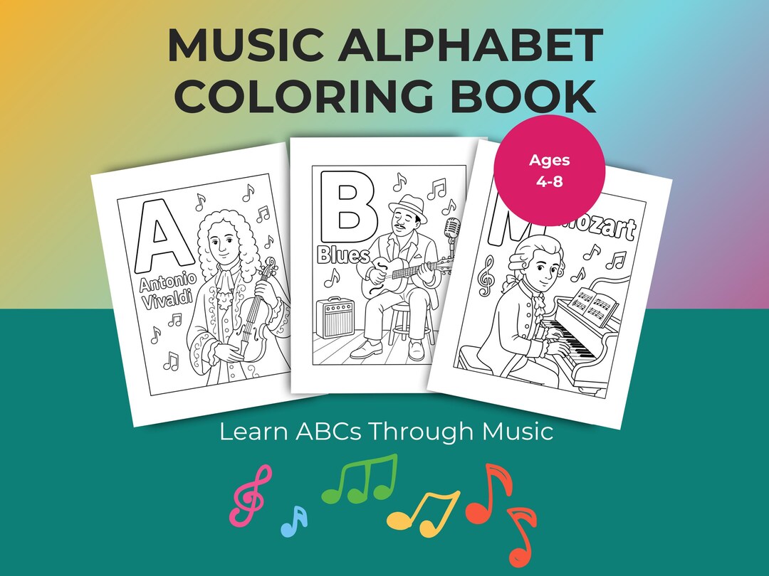 Music Alphabet Coloring Pages for Kids | ABC Music Coloring Book ...