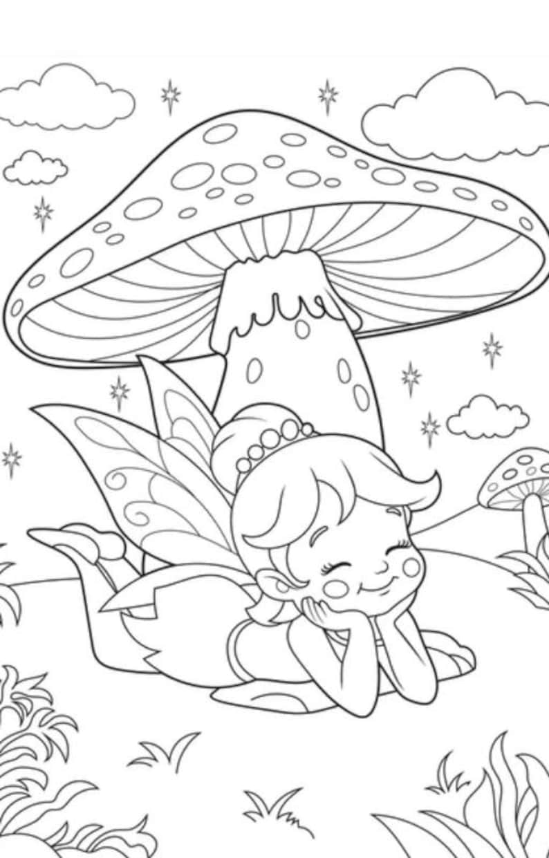 Fairy Coloring Pages for Kids | 14 Printable Fantasy Sheets (digital ...