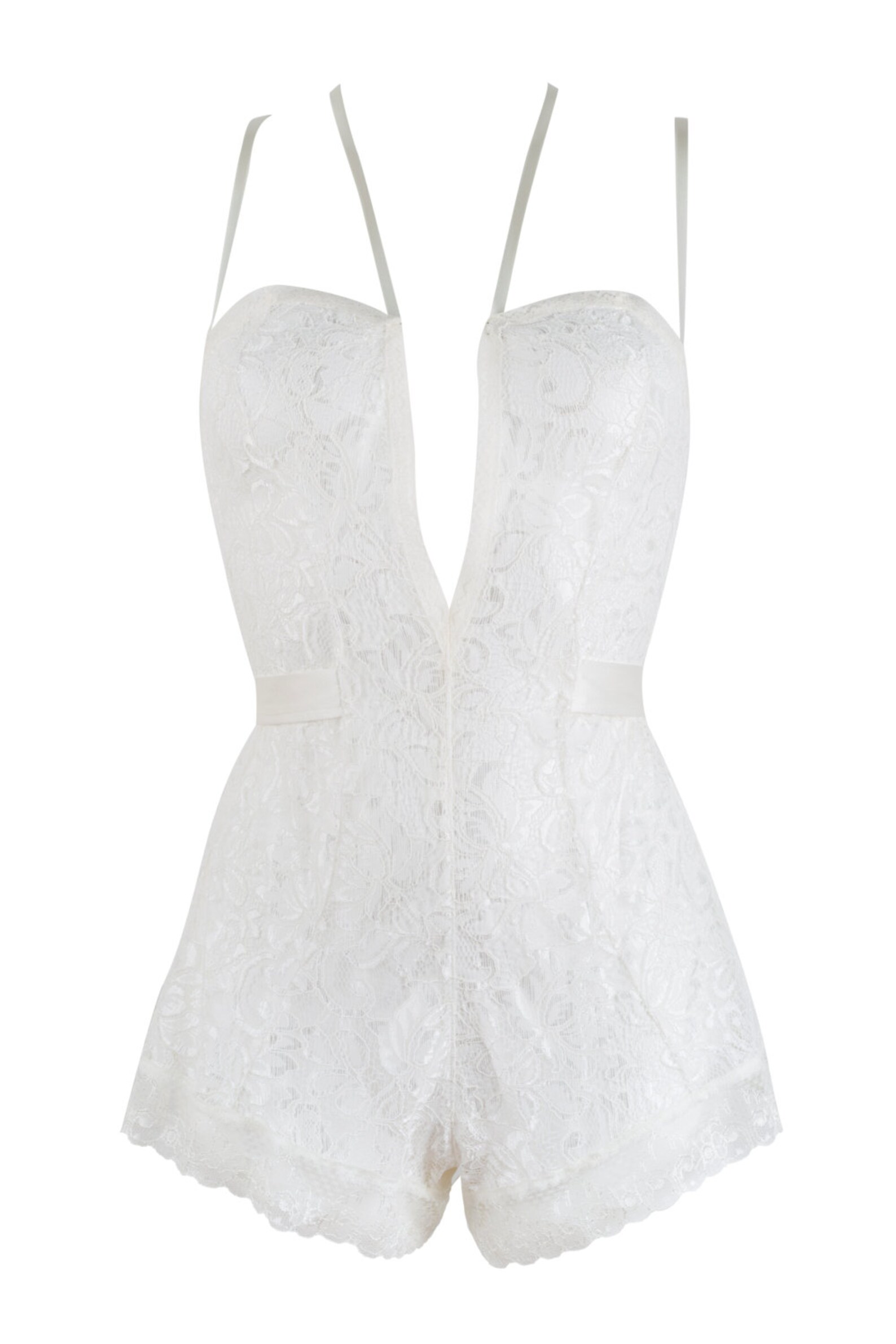Wedding Night Teddy, Ivory Lace and Silk Teddy for Brides, With Satin ...