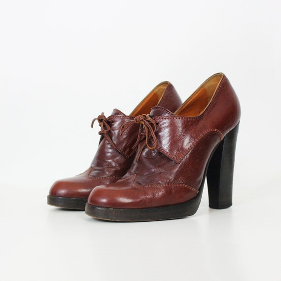 Vintage 70s Platform Heels 1970s Platform Oxfords … Gem