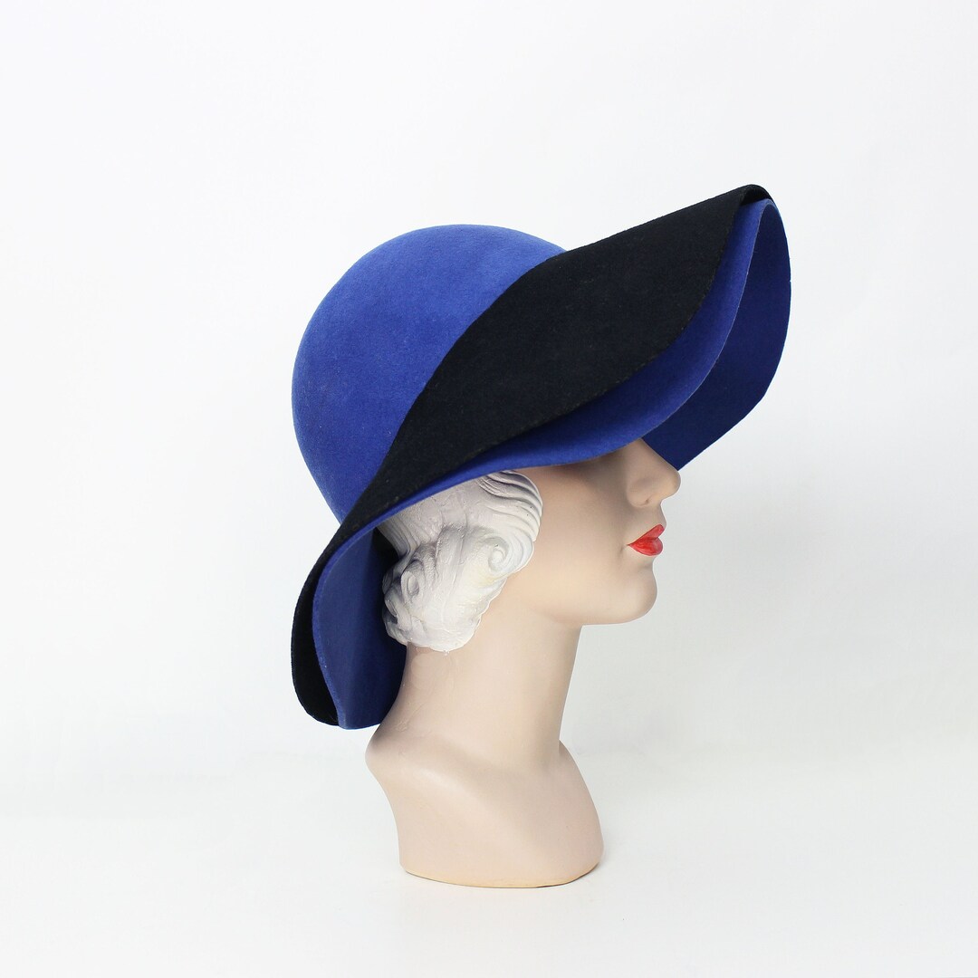 Vintage 70s Wide Brim Fall Hat / 1970s FRANK OLIVE Hat / Designer 70s ...