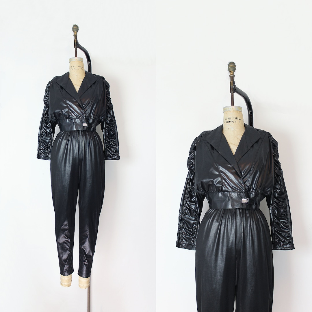 Vintage Wet Look Suit / 1980s Wet Look Jacket Pants / Shiny - Etsy