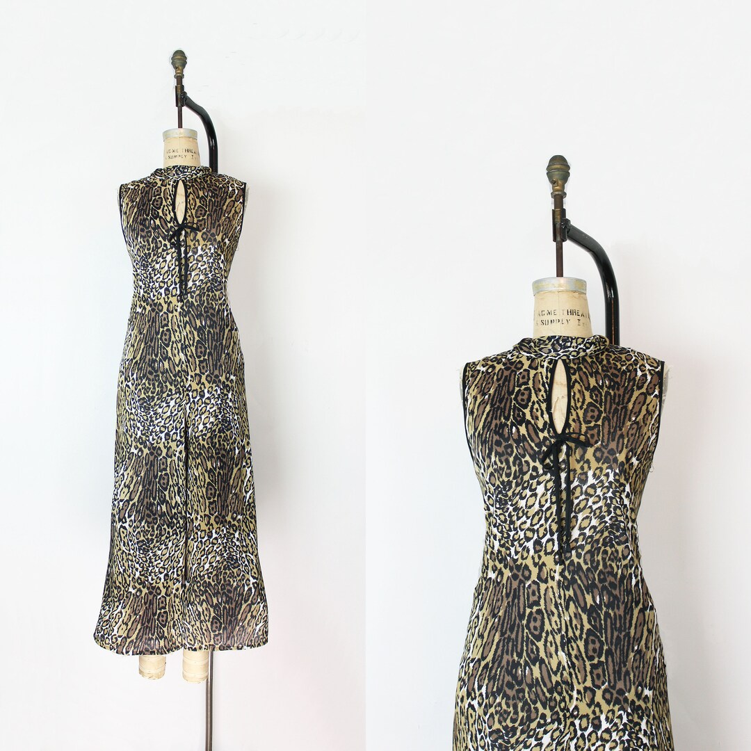 Vintage 60s Leopard Jumpsuit / 1960s Animal Print Jumpsuit / Wide Leg ...