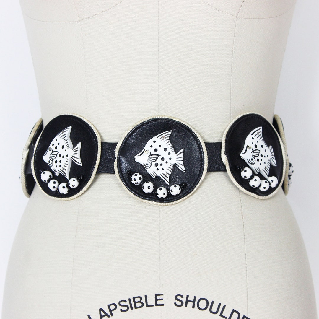 Vintage Fish Belt / 1990s Novelty Fish Belt / Black White Belt - Etsy