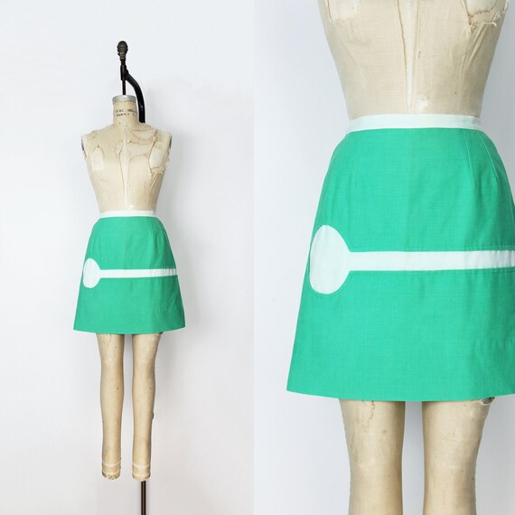vintage 60s mod skirt / 1960s skort / space age skirt… - Gem