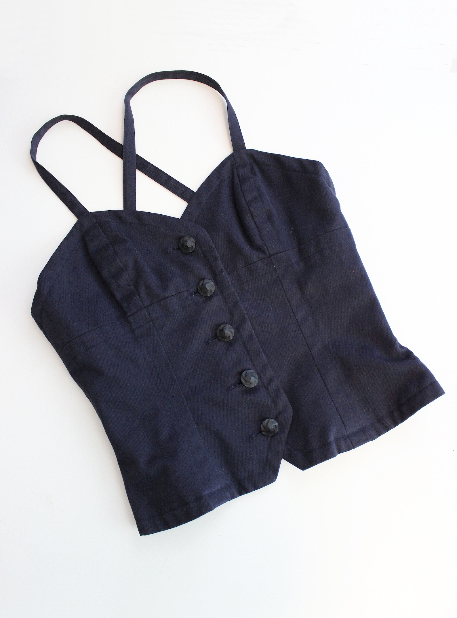 Vintage Yves Saint Laurent Corset Top / YSL Rive Gauche Cotton Corset ...