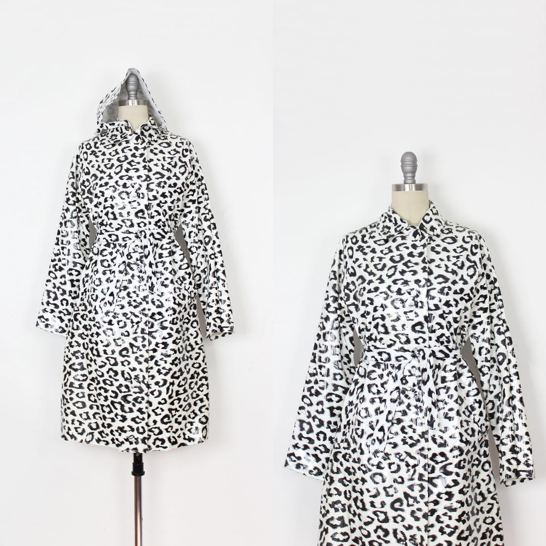 Vintage Leopard Raincoat / 1960s Vinyl Raincoat / 1960s Leopard Rain ...