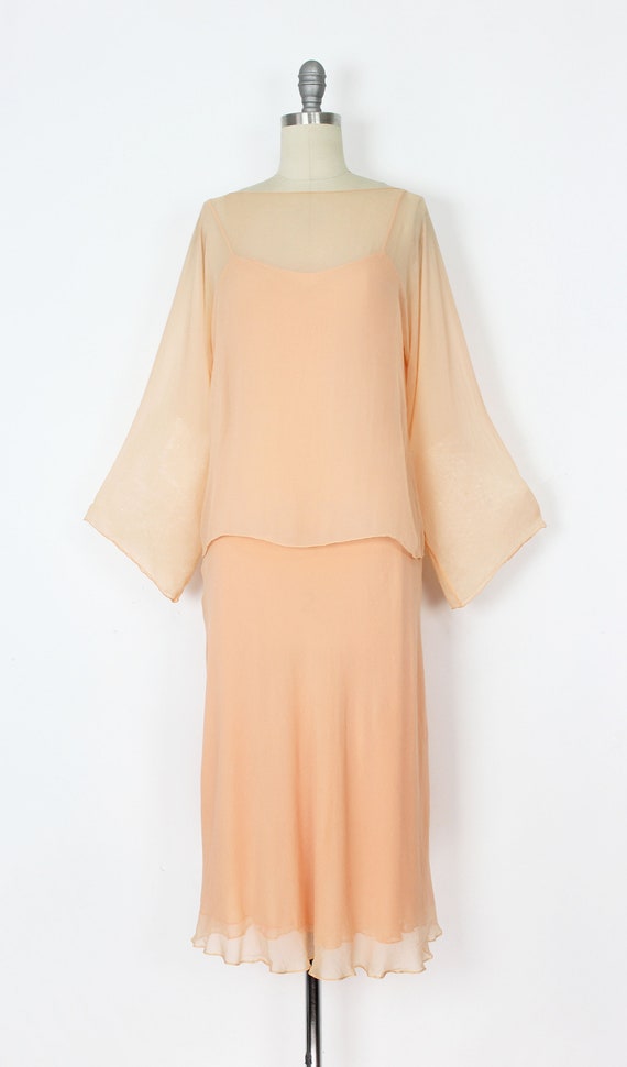 vintage 70s HALSTON dress / 1970s silk chiffon dress … - Gem