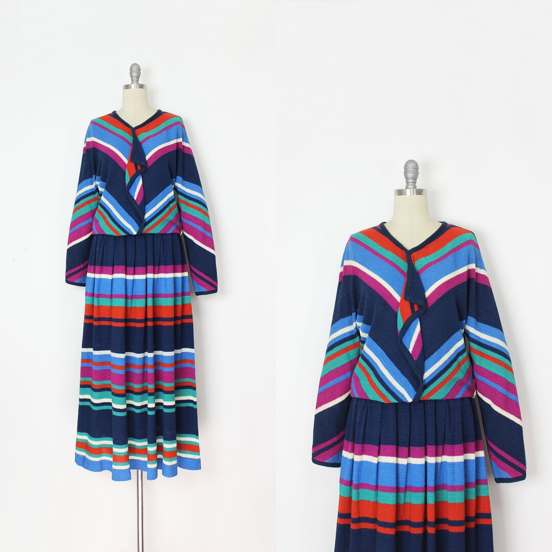 Vintage 80s MISSONI Knit Set / 1980s Missoni Sweater / Striped Knit Set ...