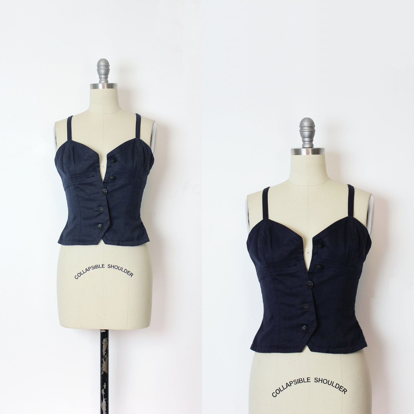 Vintage Yves Saint Laurent Corset Top / YSL Rive Gauche Cotton Corset ...
