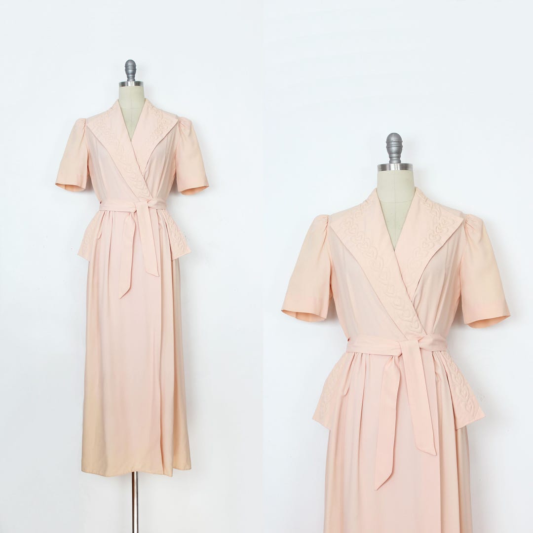 Vintage 1940s Heart Robe / 1940s Dressing Gown / Vintage Wrap Robe ...