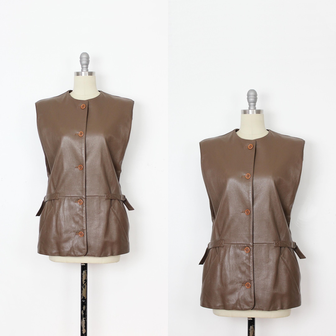 Vintage Italian Leather Tunic / Leather Top / 1980s Leather Tunic ...