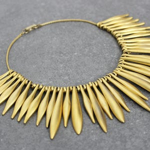 Vintage Bib Necklace / Golden Bib Necklace / Golden Collar Necklace ...