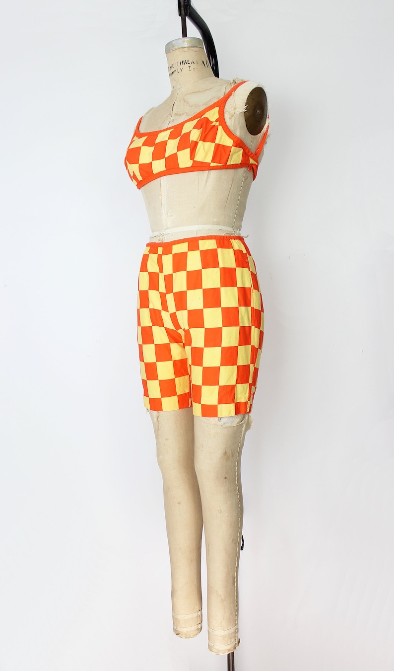 Vintage 60s Swimsuit / 1960s Playsuit Set / Mod Swimwear / Two Piece ...