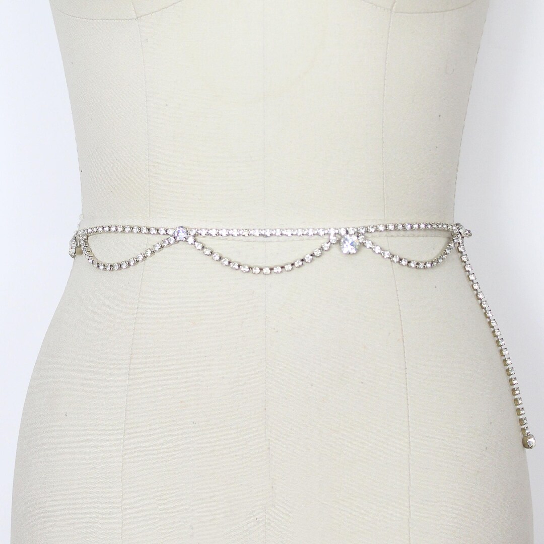 Vintage Rhinestone Belt / 1970s Rhinestone Belt / Evening Belt ...