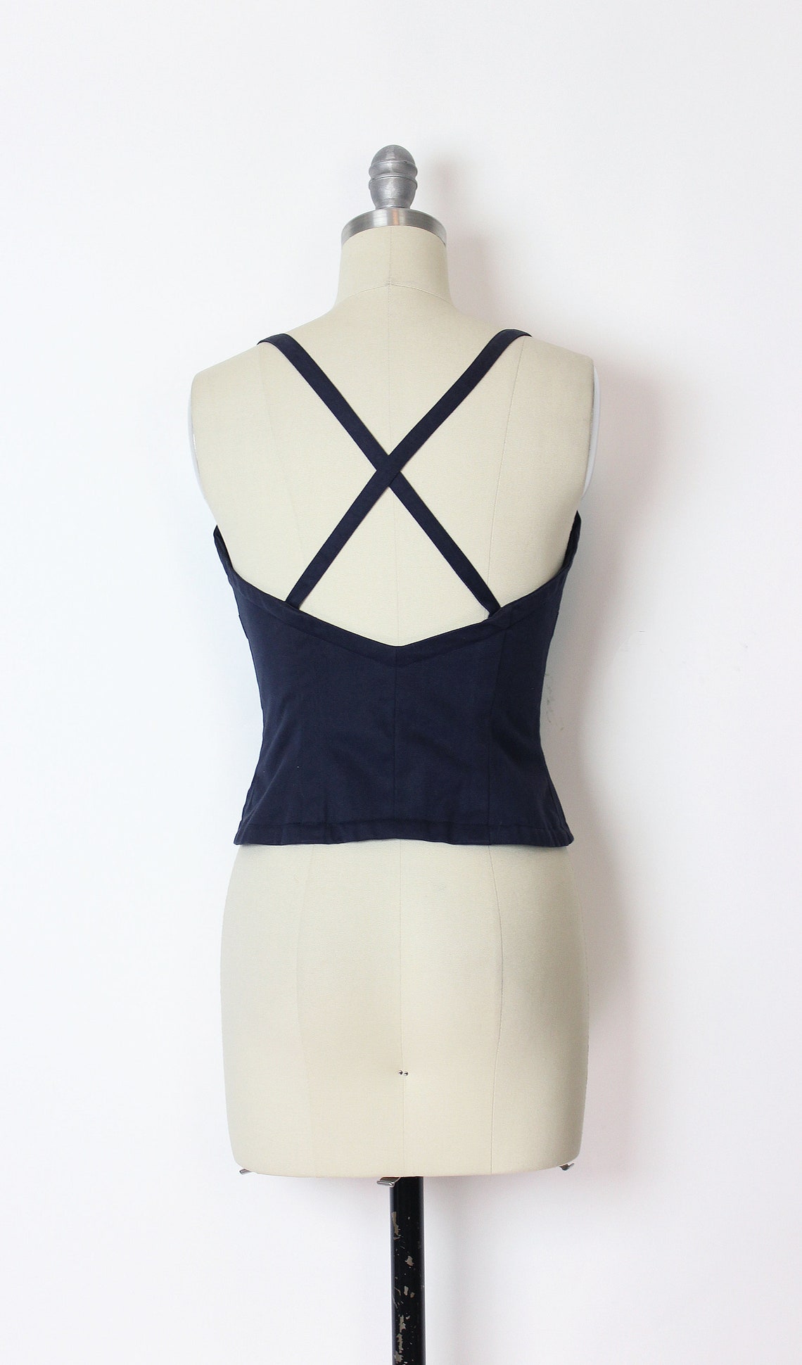 Vintage Yves Saint Laurent Corset Top / YSL Rive Gauche Cotton Corset ...