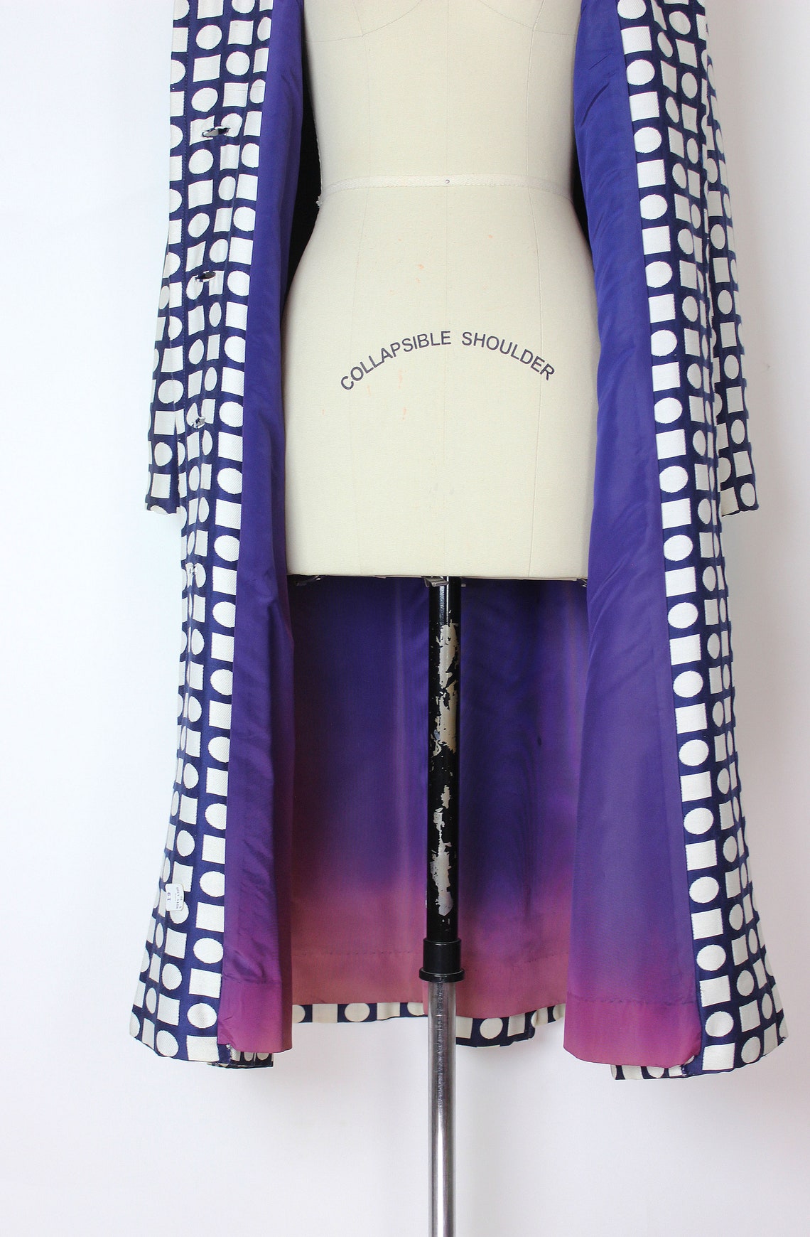 Vintage 1960s Mod Coat / 1960s Op Art Coat / Navy Blue White - Etsy