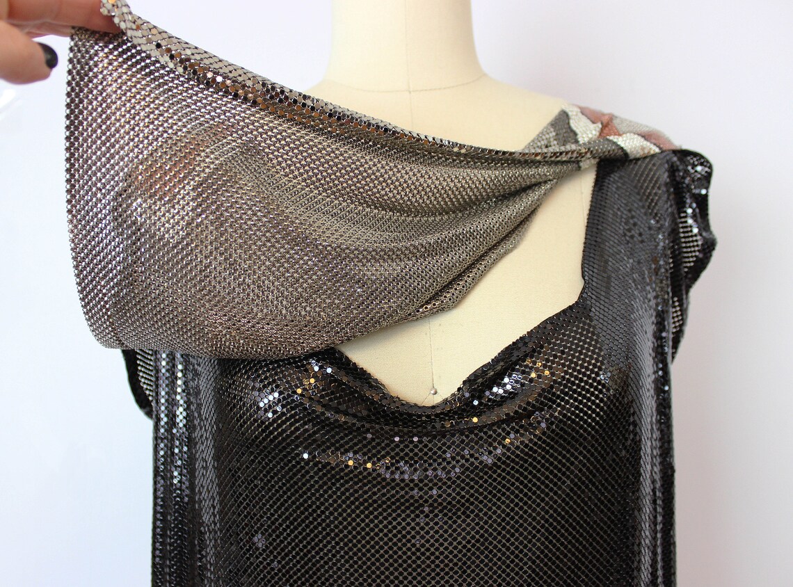Vintage Metal Mesh Shirt / 1980s WHITING and DAVIS Mesh Blouse | Etsy