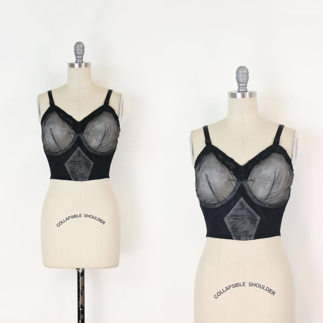 Vintage 1970s Bra / 1970s Long Line Bra / Minimizer Bra / Underwire Long Line Bra / EDITH LANCES ...