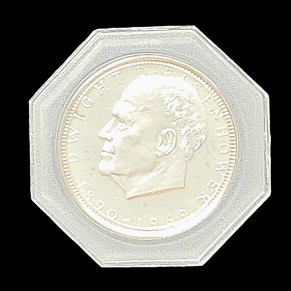 1969 Franklin Mint The Dwight D Eisenhower Memorial Silver Proof Coin ...
