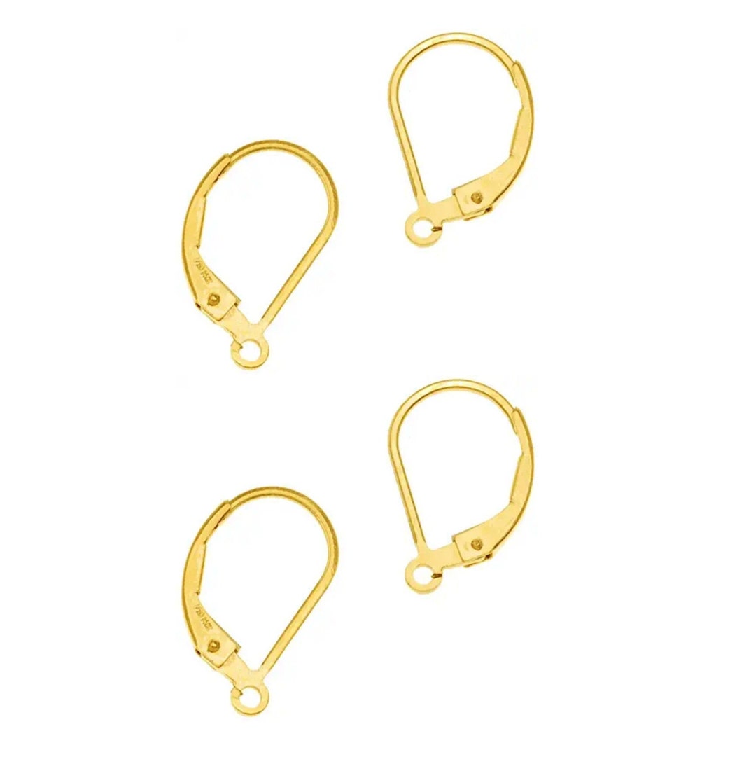2 Pair, 4 Pcs 14k Gold Filled Lever Back Earring Finding Leverback With ...