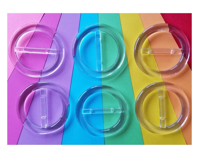 6 Round Clear T-shirt Slide, Ring, Clip or Scarf Buckle, Ring. Perfect ...