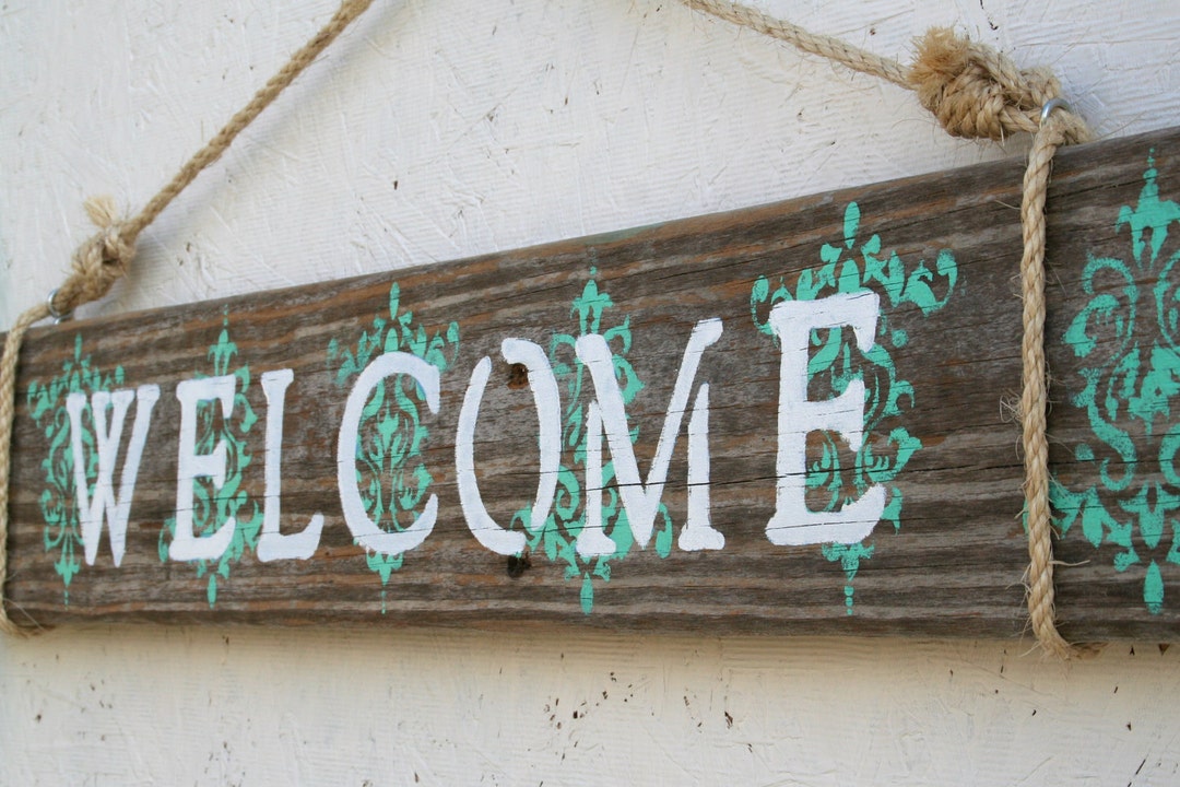 Reclaimed Wood Welcome Sign - Etsy