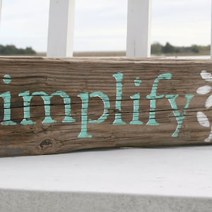 Reclaimed Wood Sign- "simplify", Handpainted Cottage Decor - Etsy