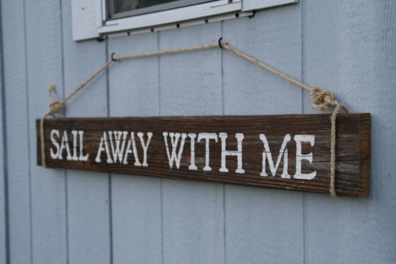 Sail Away With Me- Reclaimed Wood Sign, Coastal Chic - Etsy