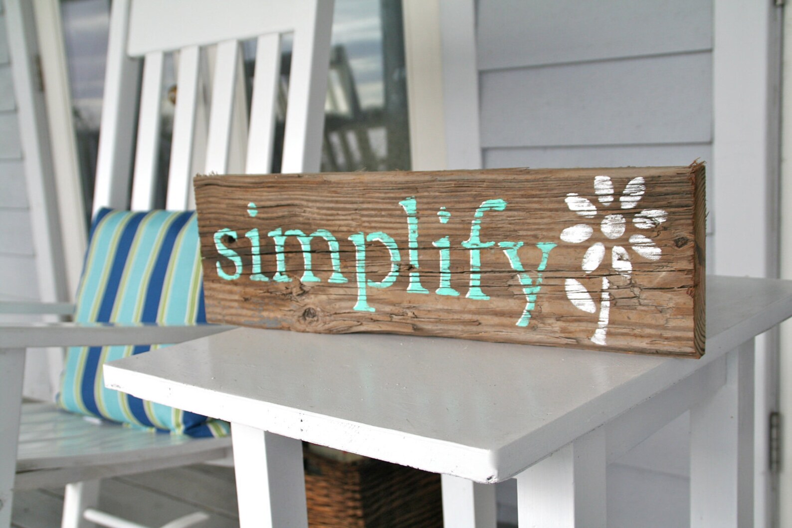 Reclaimed Wood Sign simplify Handpainted Cottage - Etsy