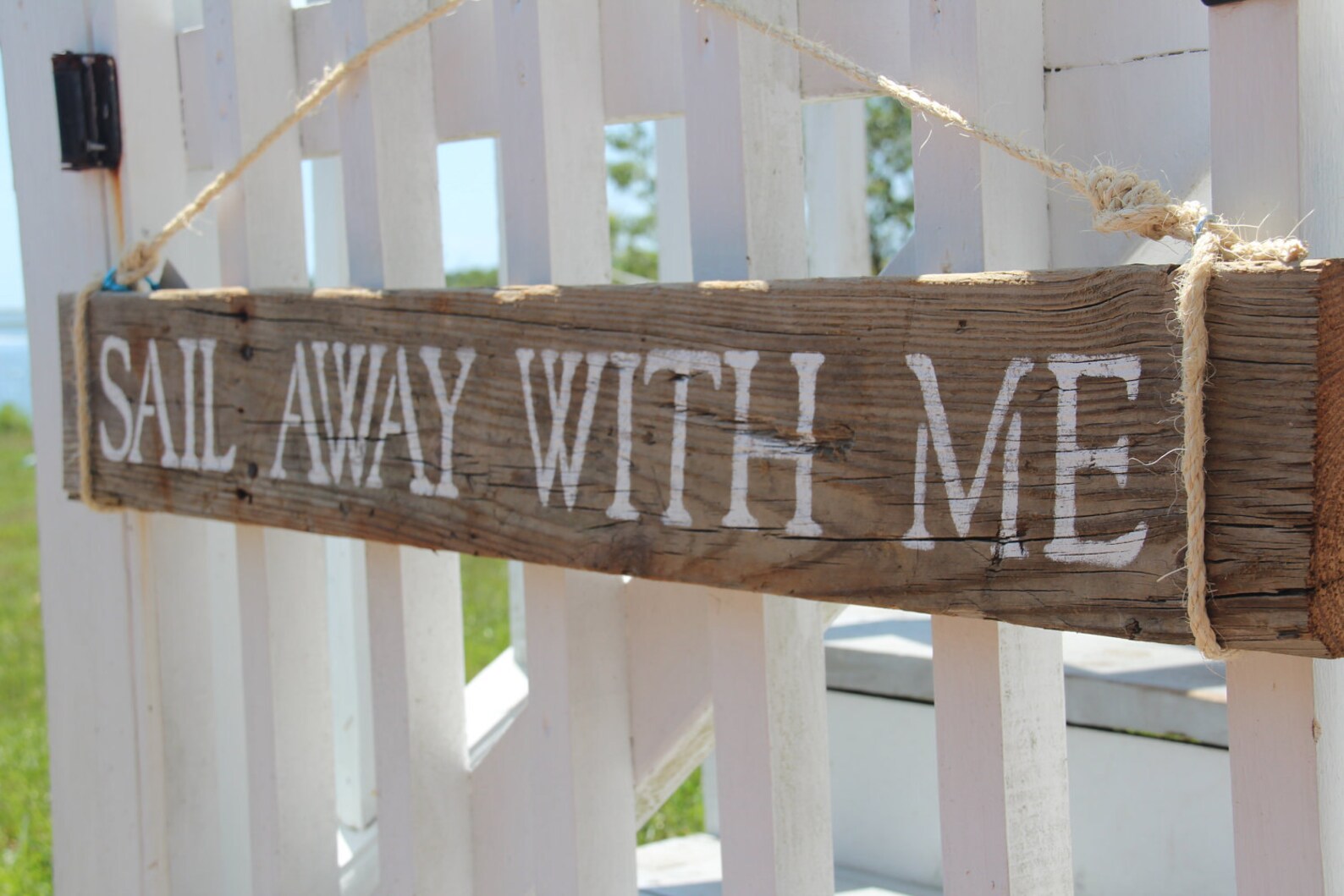 Sail Away With Me- Reclaimed Wood Sign, Coastal Chic - Etsy