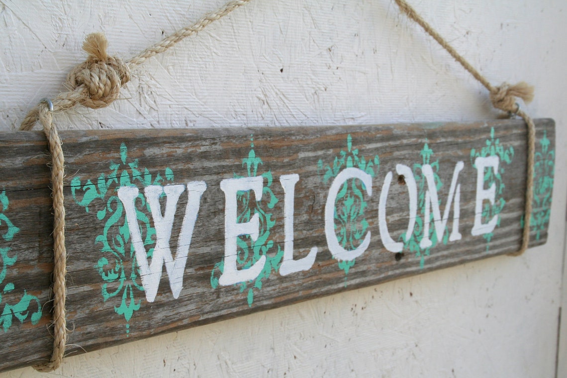 Reclaimed Wood Welcome Sign - Etsy