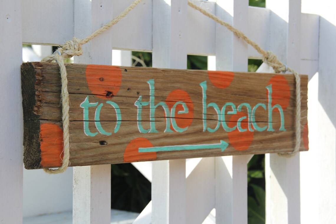 Reclaimed Wood Sign to the Beach Coastal Chic | Etsy