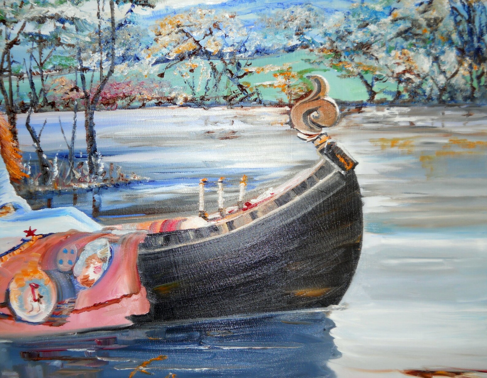 Lady of Shallot, Reproduction Oil Painting, Lady in Boat, Original ...