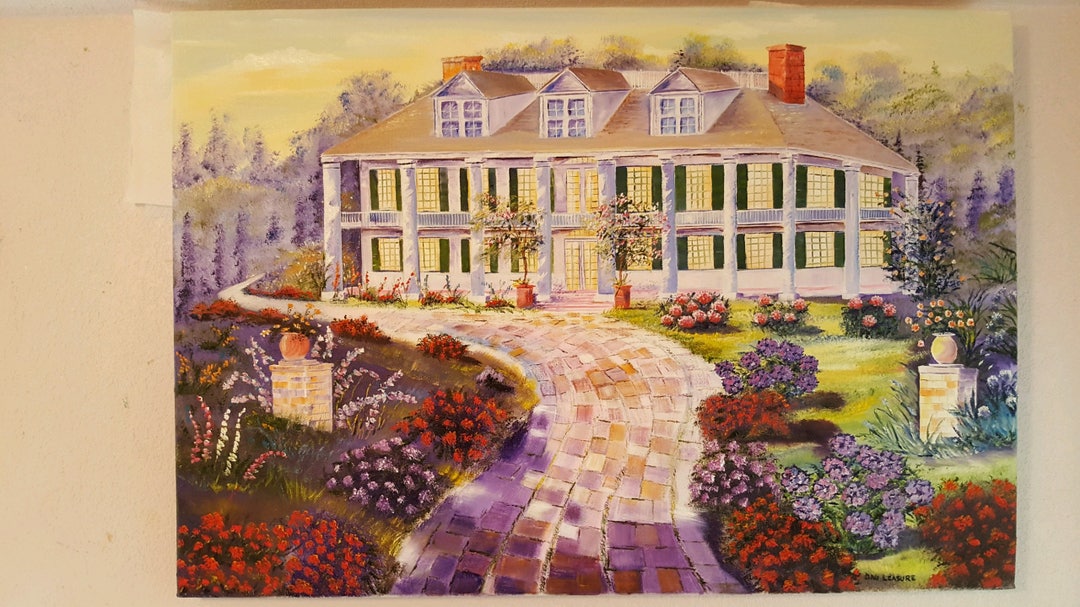 Beautiful Mansion, Grand Estate, Home Portrait Oil, Dan Leasure Oil ...