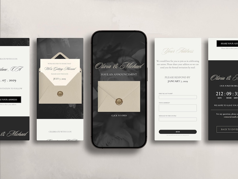Save the Date Wedding Website Template - Editable Canva Design ...
