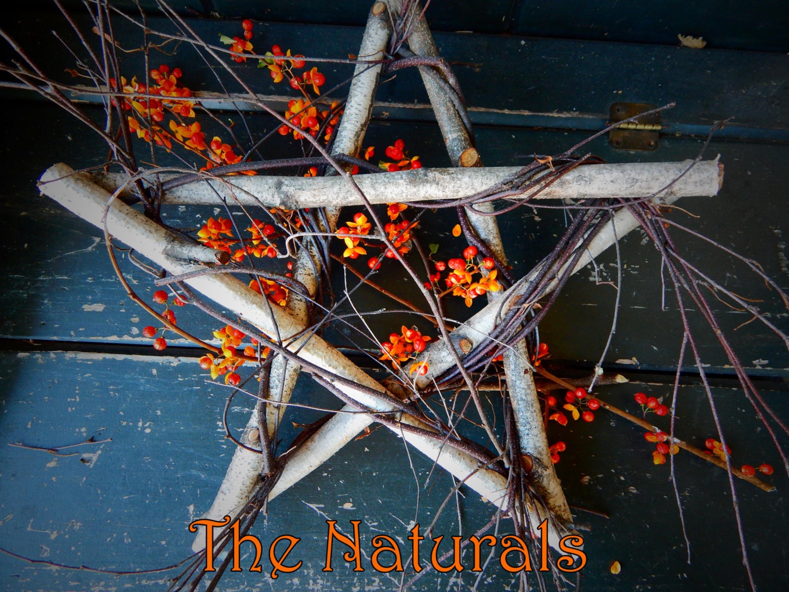 Primitive Birch 5 Point Star Wreath 15" Wall Art or Door Decor Organic ...