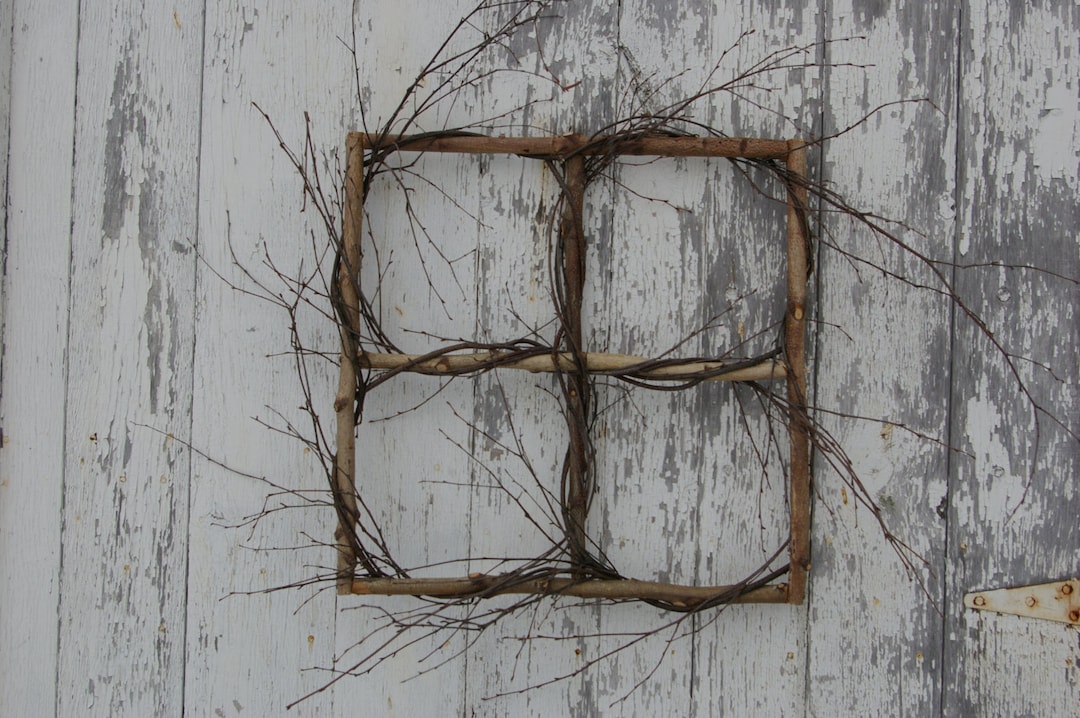 Handmade Decorative Natural Birch WINDOW FRAME Wreath Picture Frame - Etsy