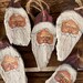 Hand Painted Santa Claus Bark Ornaments Folk Art - Etsy