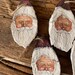 Hand Painted Santa Claus Bark Ornaments Folk Art - Etsy