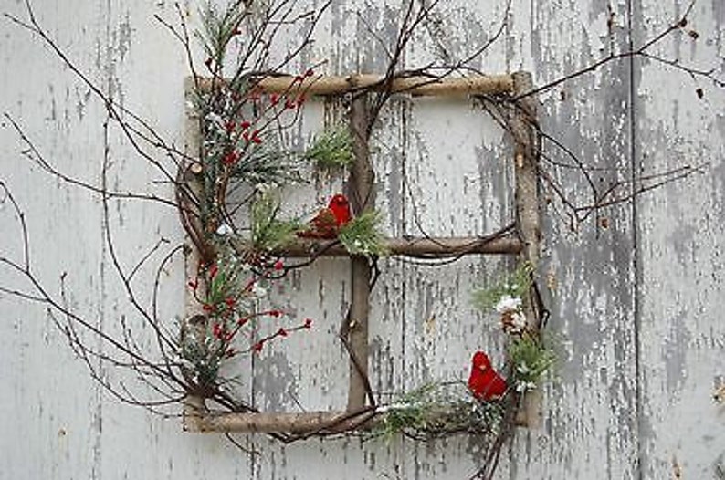 Handmade Decorative Natural Birch WINDOW FRAME Wreath Picture Frame - Etsy