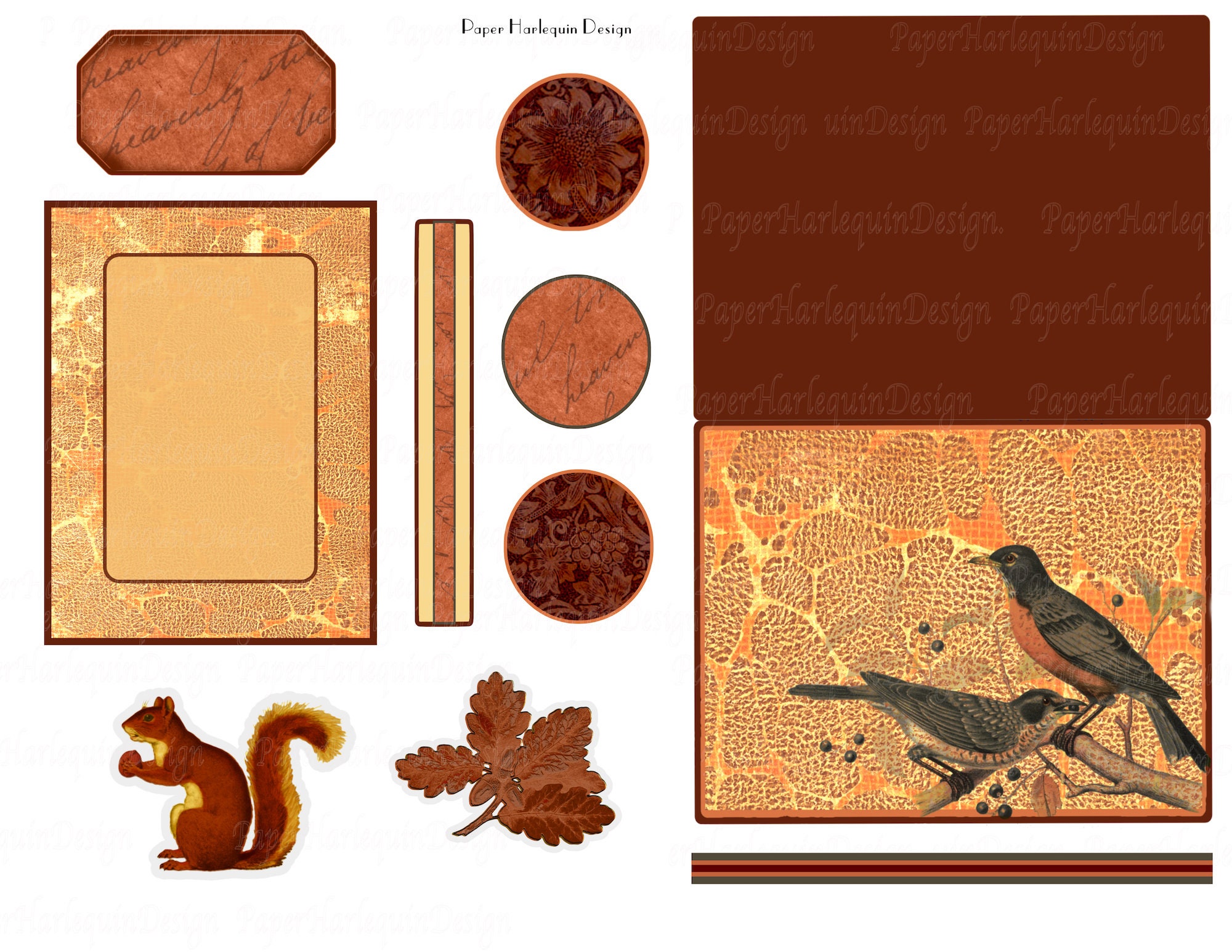 Autumn Printable DIGITAL Thanksgiving Card Kit - Etsy