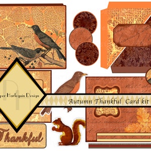 Autumn Printable DIGITAL Thanksgiving Card Kit - Etsy