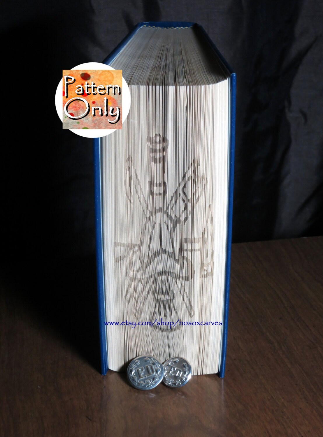 Fire Fighter Emblem Cut & Fold Book Art Pattern - Etsy