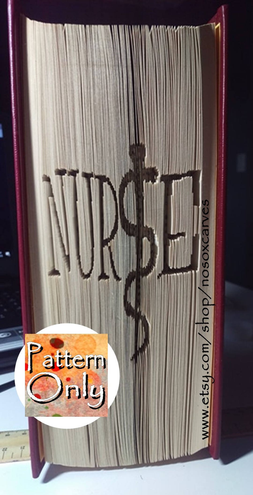 Nurse (with Staff) Cut & Fold Book Art Pattern - Etsy