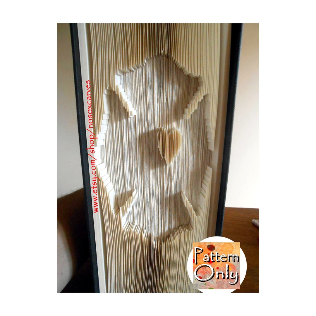 Shield With Heart Cut Fold Book Art Pattern With Insets Etsy Uk