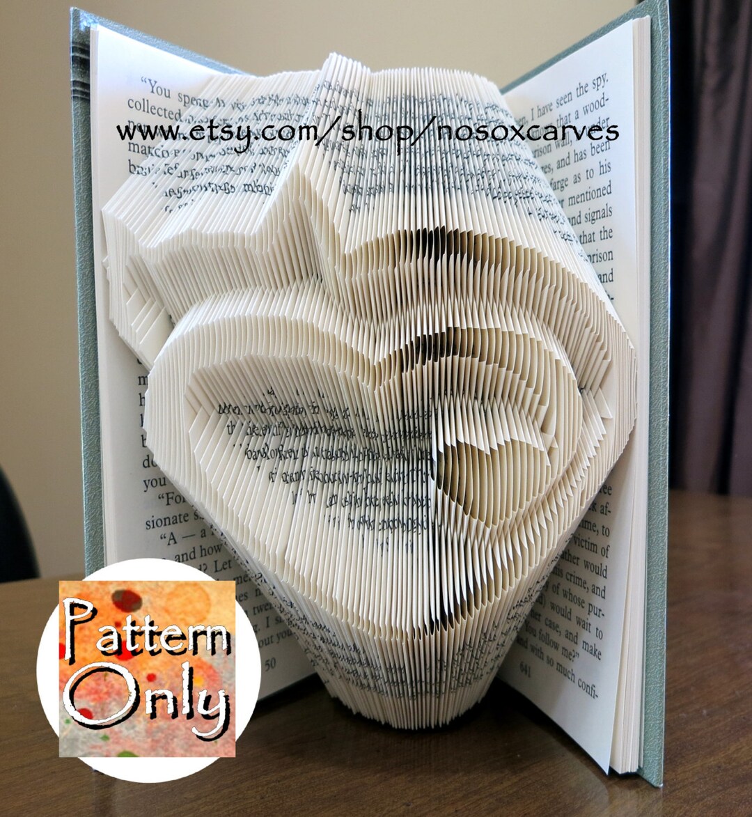 Cat Heart Folded Book Art Pattern - Etsy