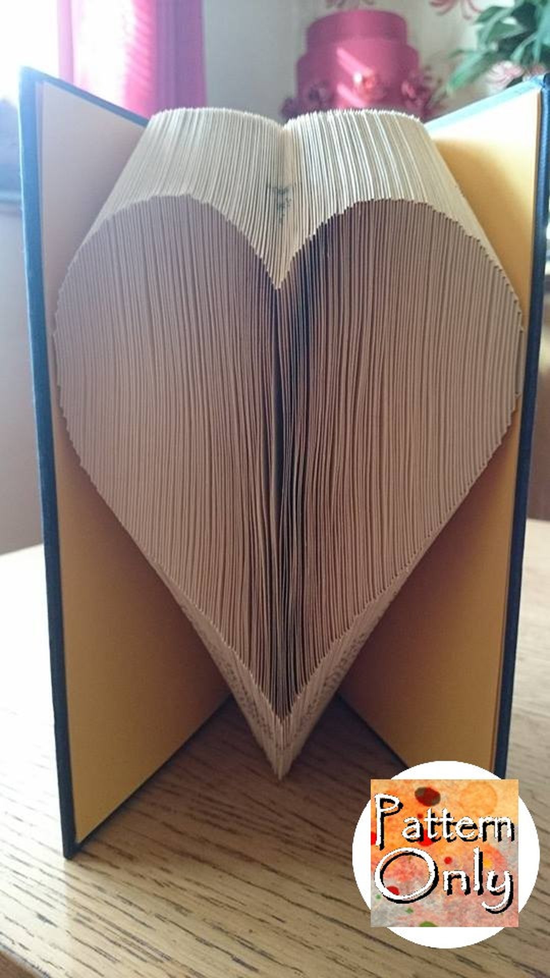 Large Heart Folded Book Art Pattern Etsy