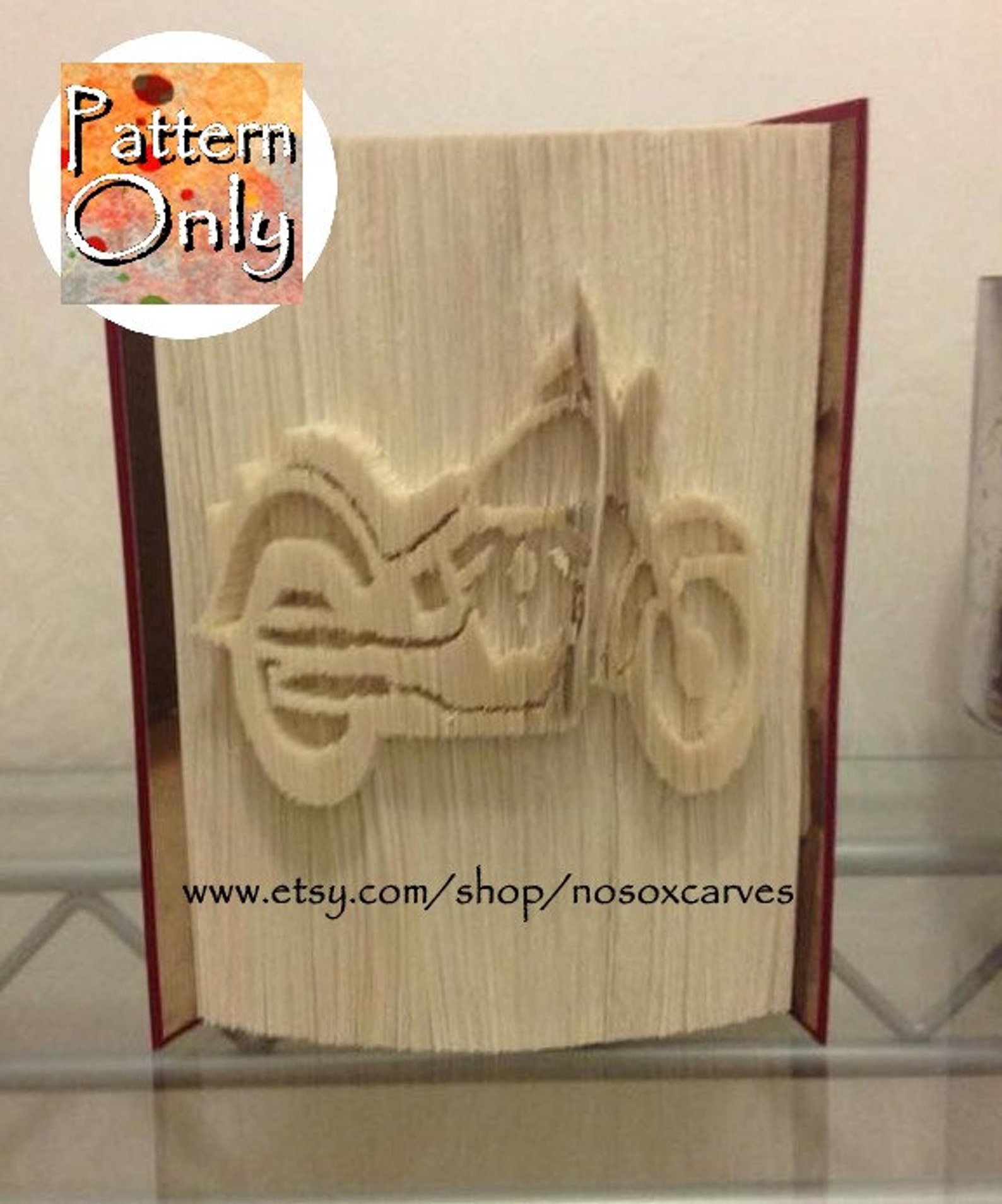 Motorcycle Cut & Fold Book Art Pattern - Etsy