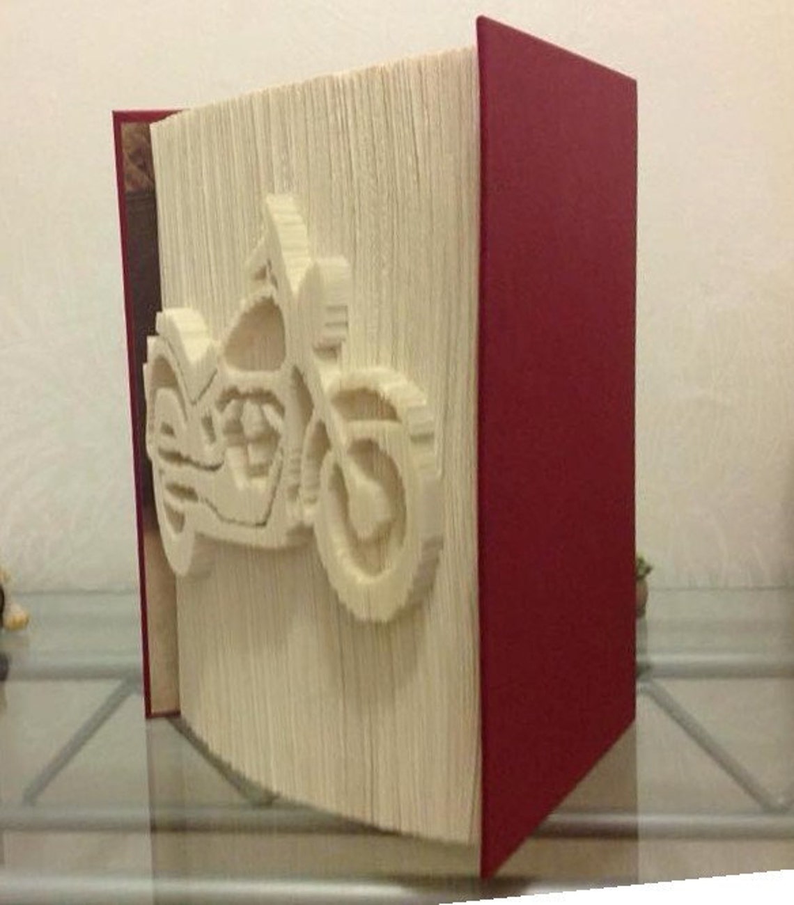 Motorcycle Cut & Fold Book Art Pattern | Etsy